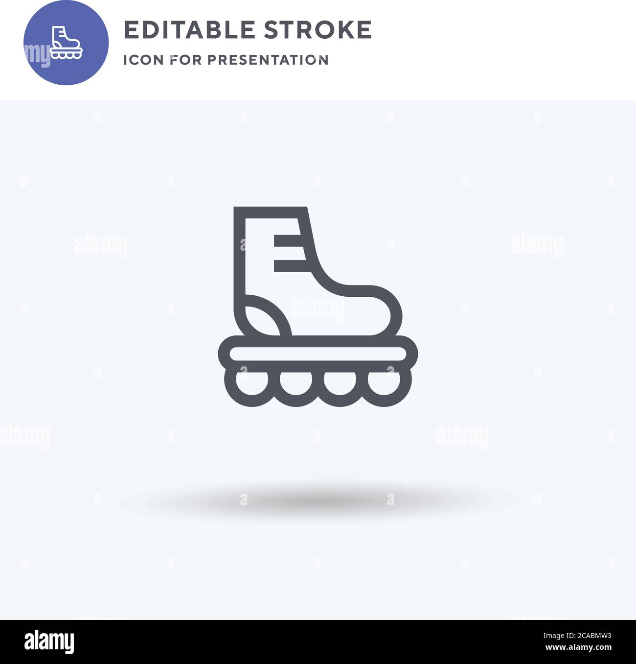 Patins à lames roulleBlade, vecteur d'icône, signe plat rempli ...