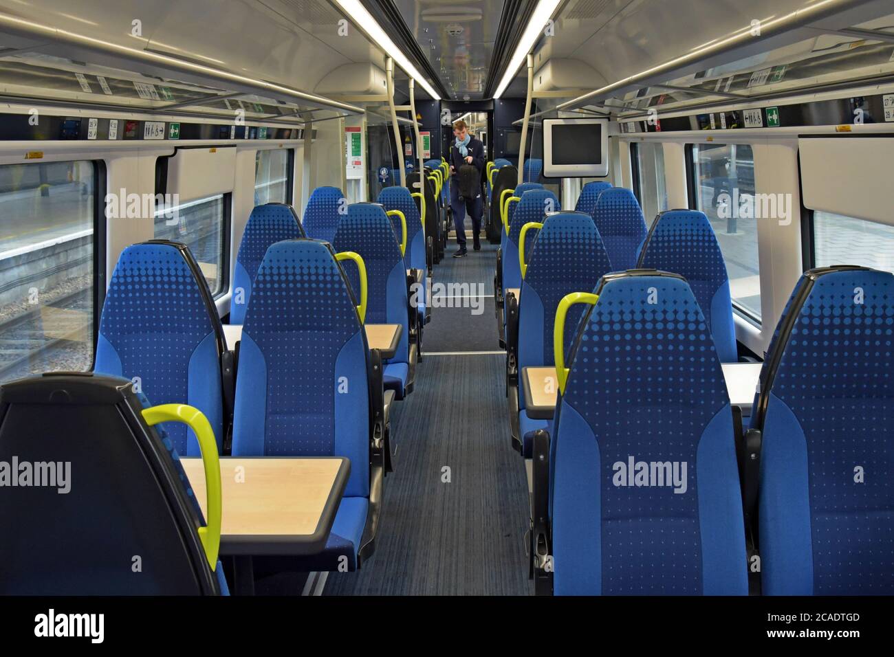 L'intérieur d'un New Northern trains CAF Civity 195 Train de classe Diesel à unités multiples à ...