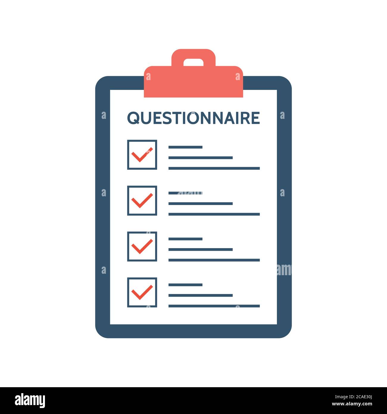 Questionnaire, enquête et rapport sur un presse-papiers. Concept de ...