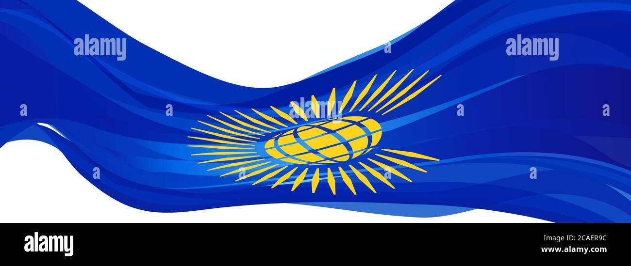 Drapeau du Commonwealth des Nations, drapeau bleu avec le symbole jaune ...
