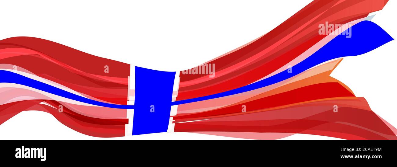 Drapeau de la Norvège, croix rouge blanche et bleue drapeau du Royaume ...