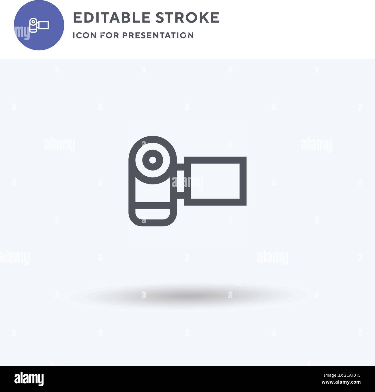 Vecteur d'icône de caméscope, signe plat rempli, pictogramme solide ...