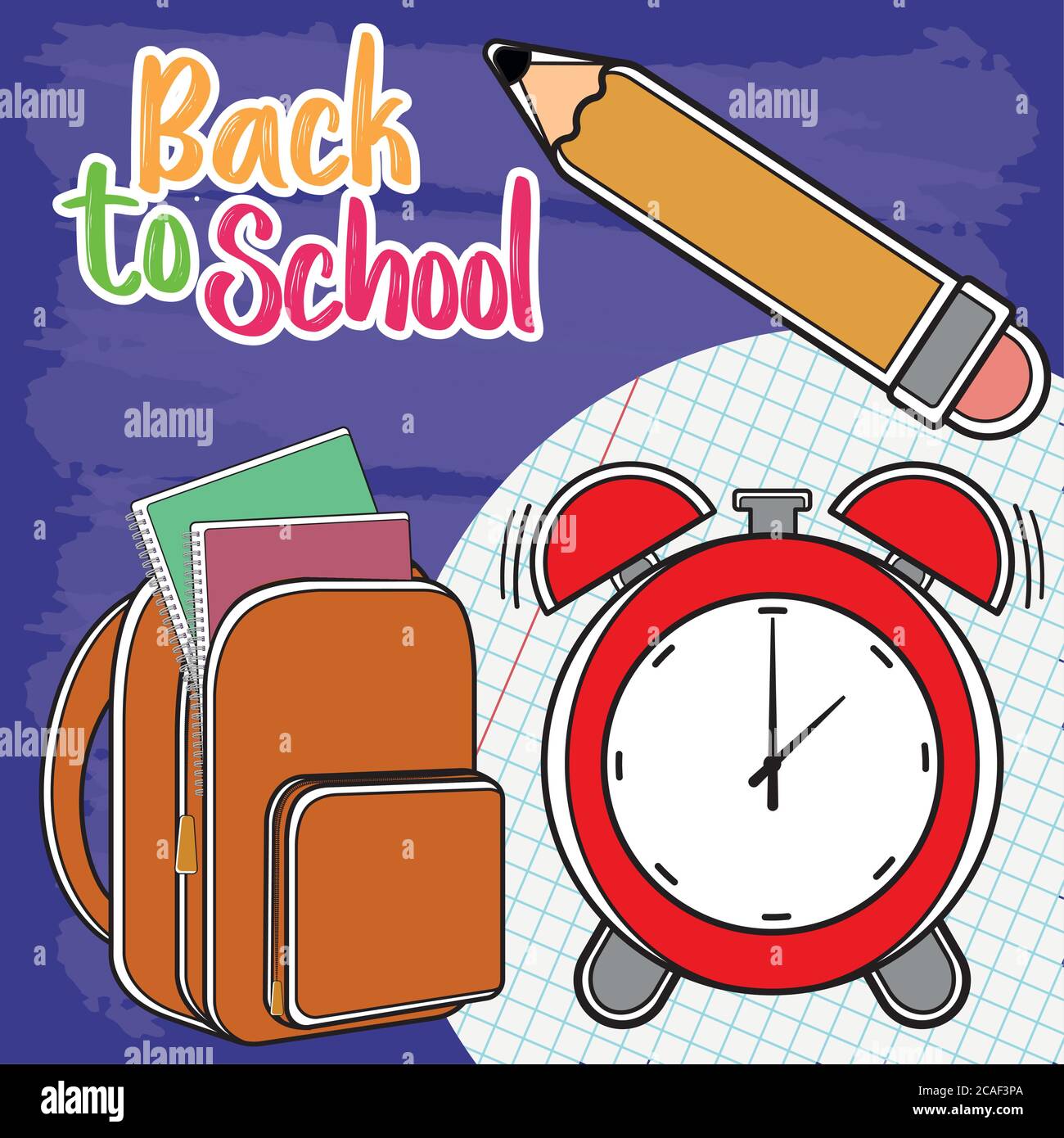 Affiche de retour à l'école avec fournitures scolaires - Vector Image ...