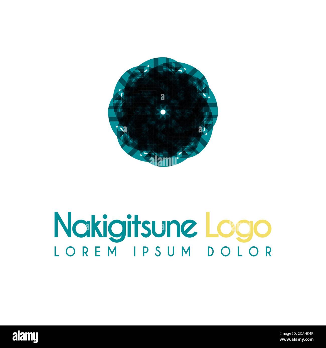 Logos de fleurs bleu et jaune aux formes géométriques. Pour la ...
