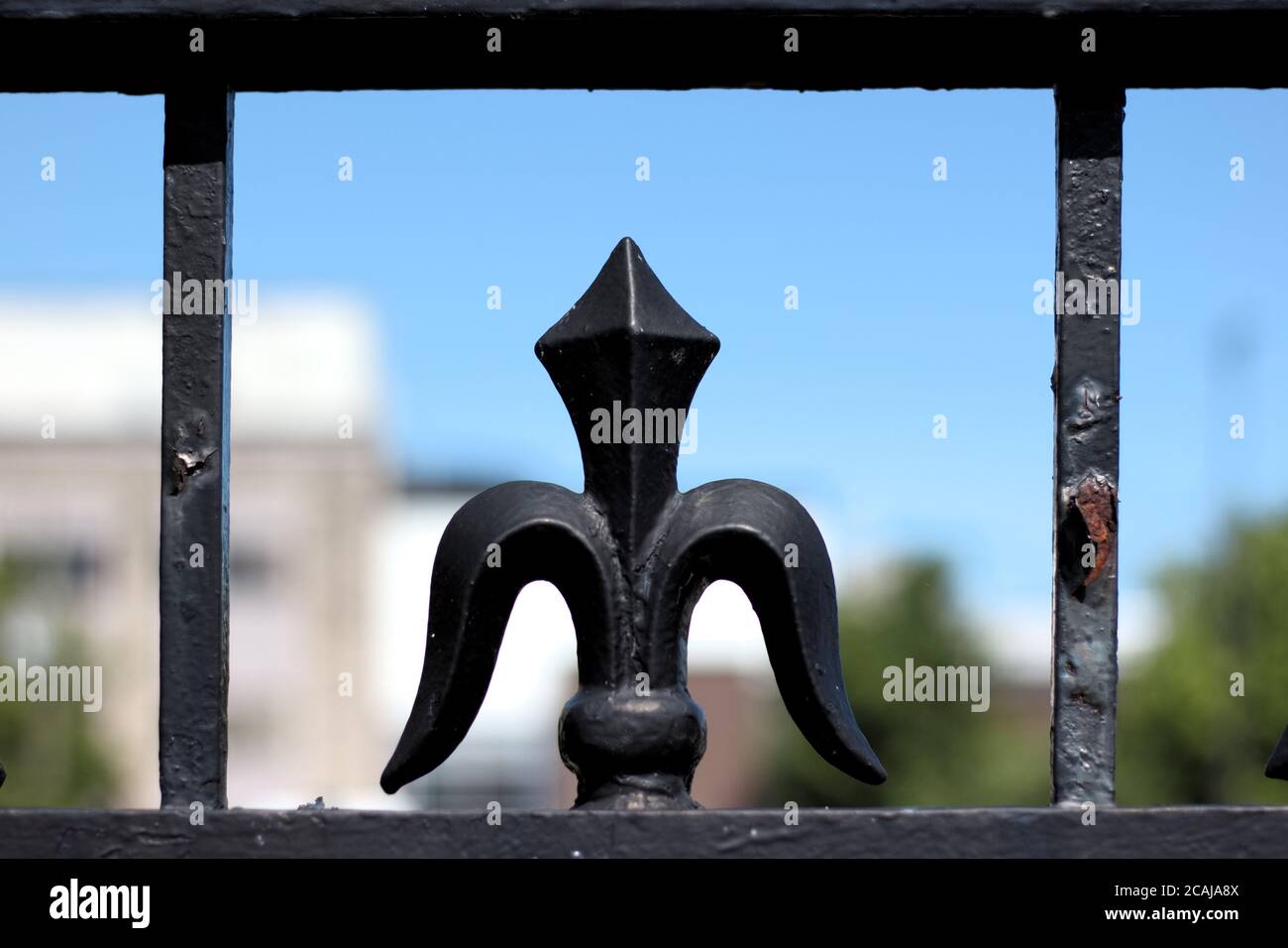 Emblème Fleur-de-lys en fer forgé, Québec, Canada Photo Stock - Alamy
