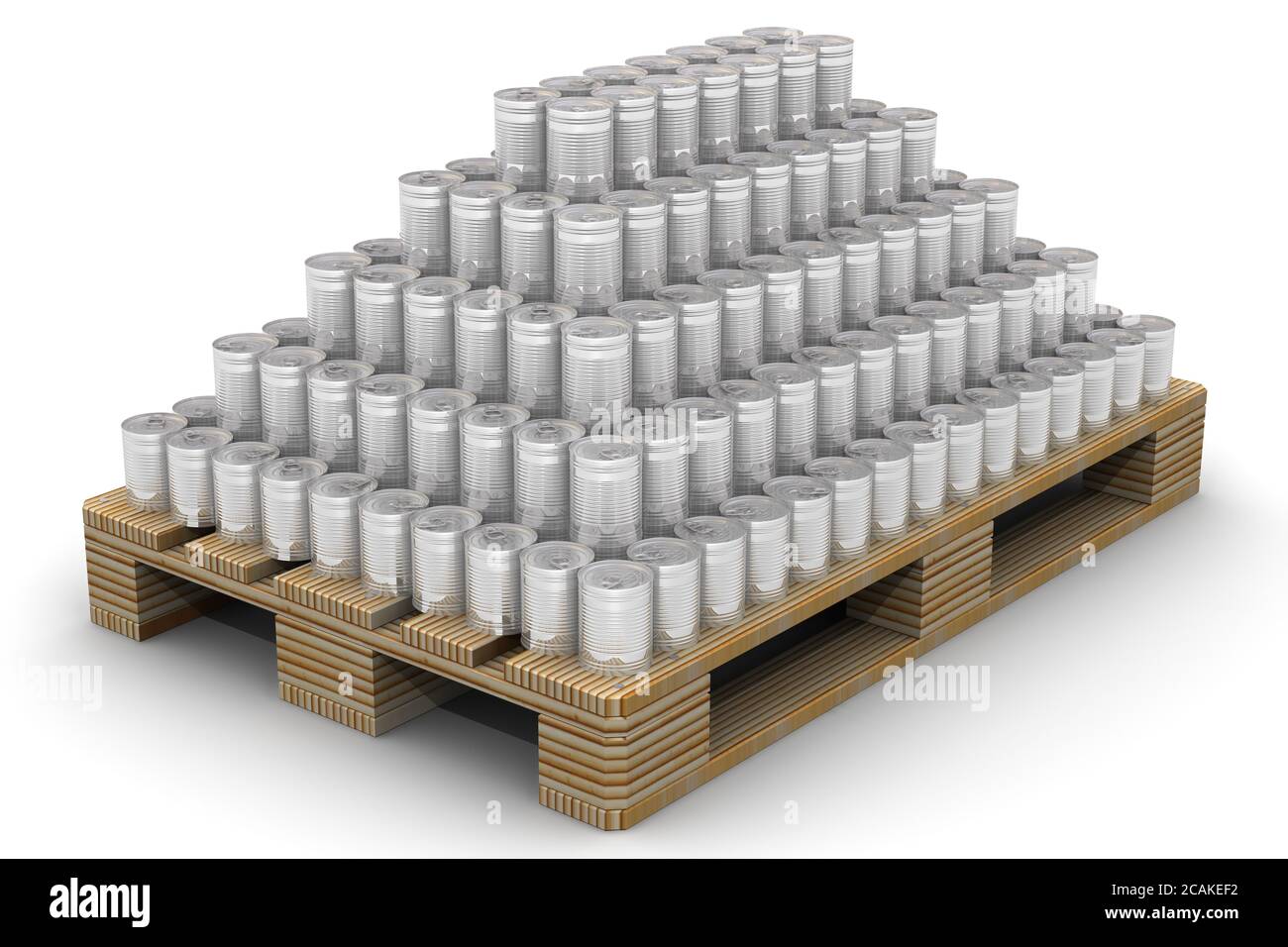 Boîtes empilées sur une palette européenne. Beaucoup de boîtes de ...