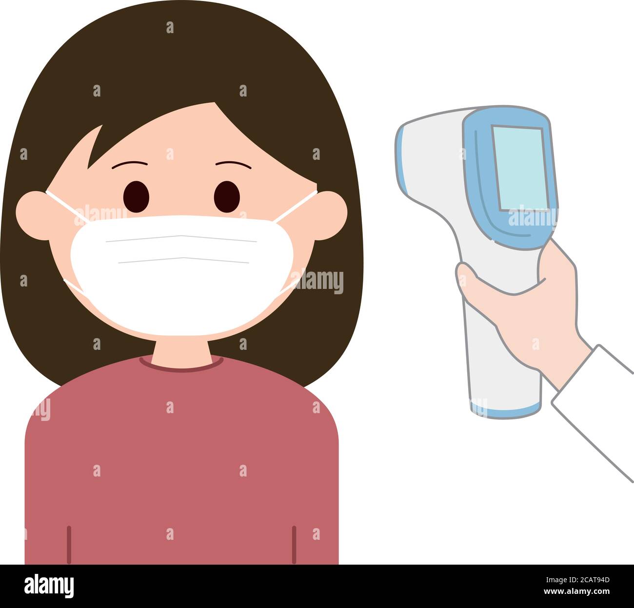 L'infirmière ou le médecin vérifie la température corporelle de la ... L'infirmière ou le médecin vérifie la température corporelle de la ...