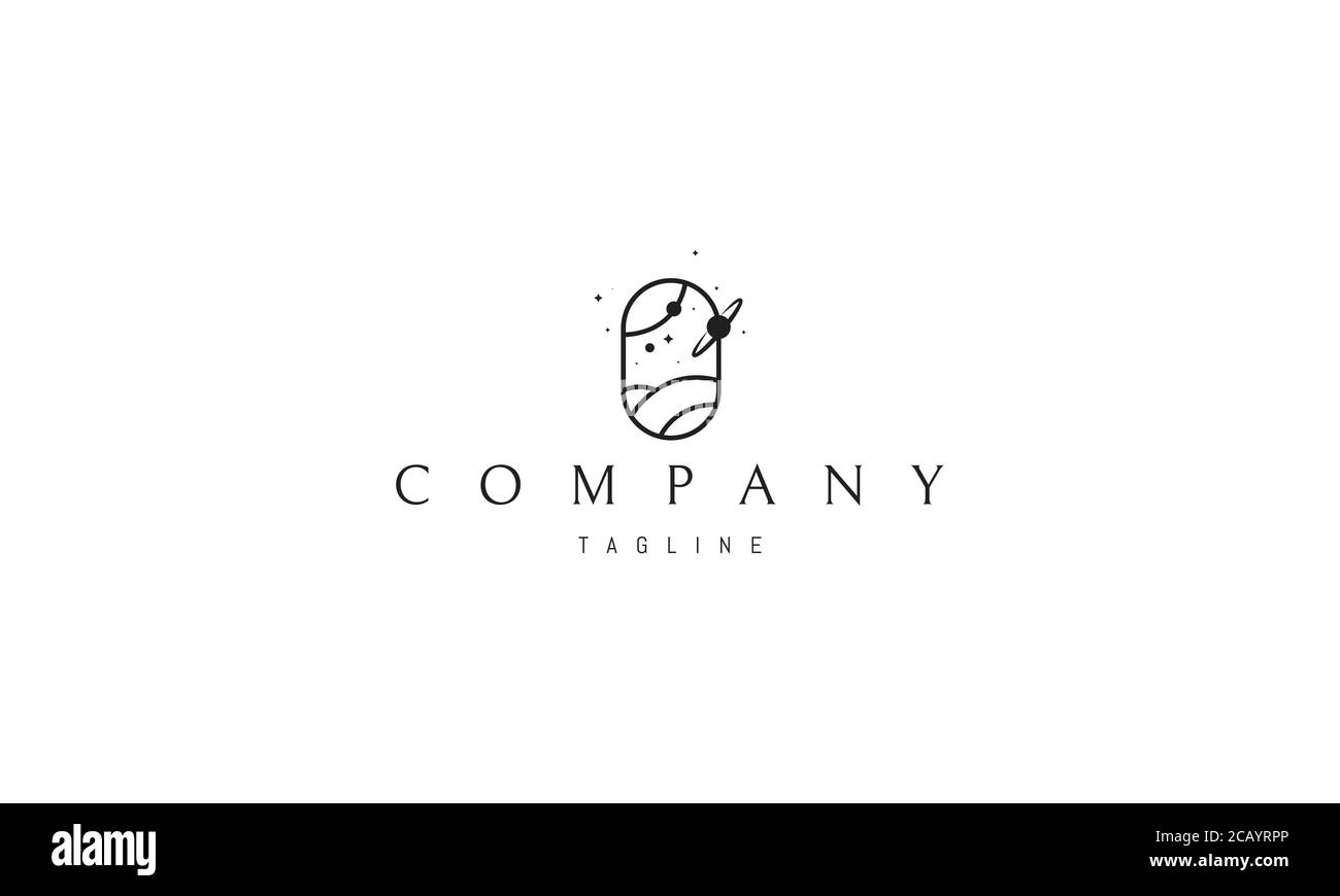 Logo vectoriel sur lequel une image abstraite du paysage spatial sous ...