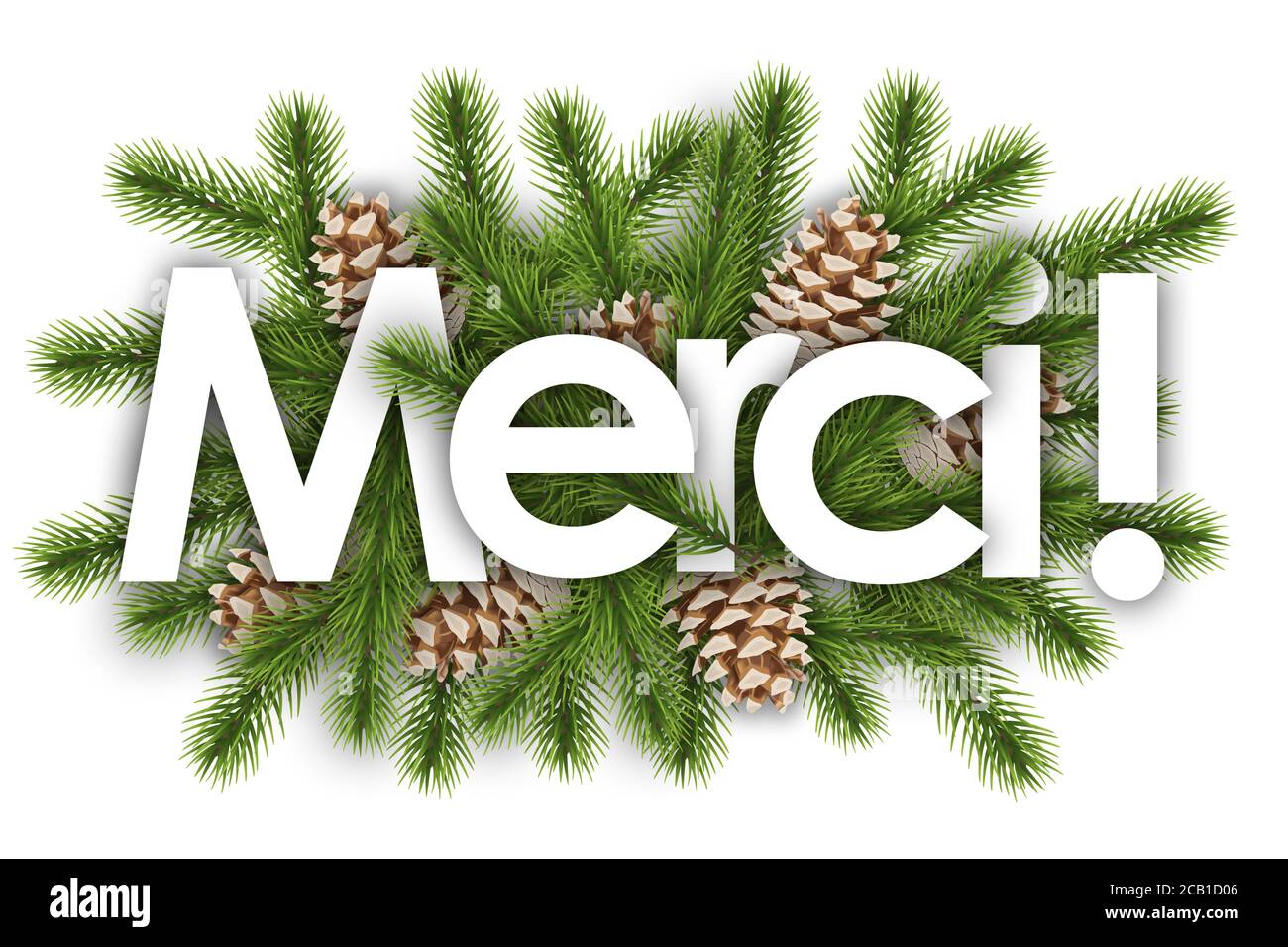 merci en arrière-plan de noël - branches de pin Photo Stock - Alamy