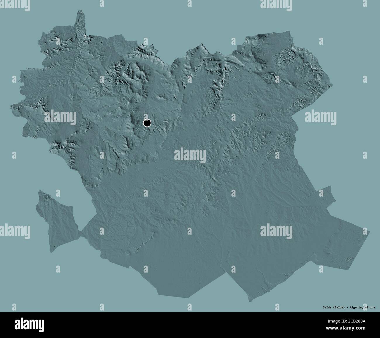 Forme de Saïda, province d'Algérie, avec sa capitale isolée sur un fond ...