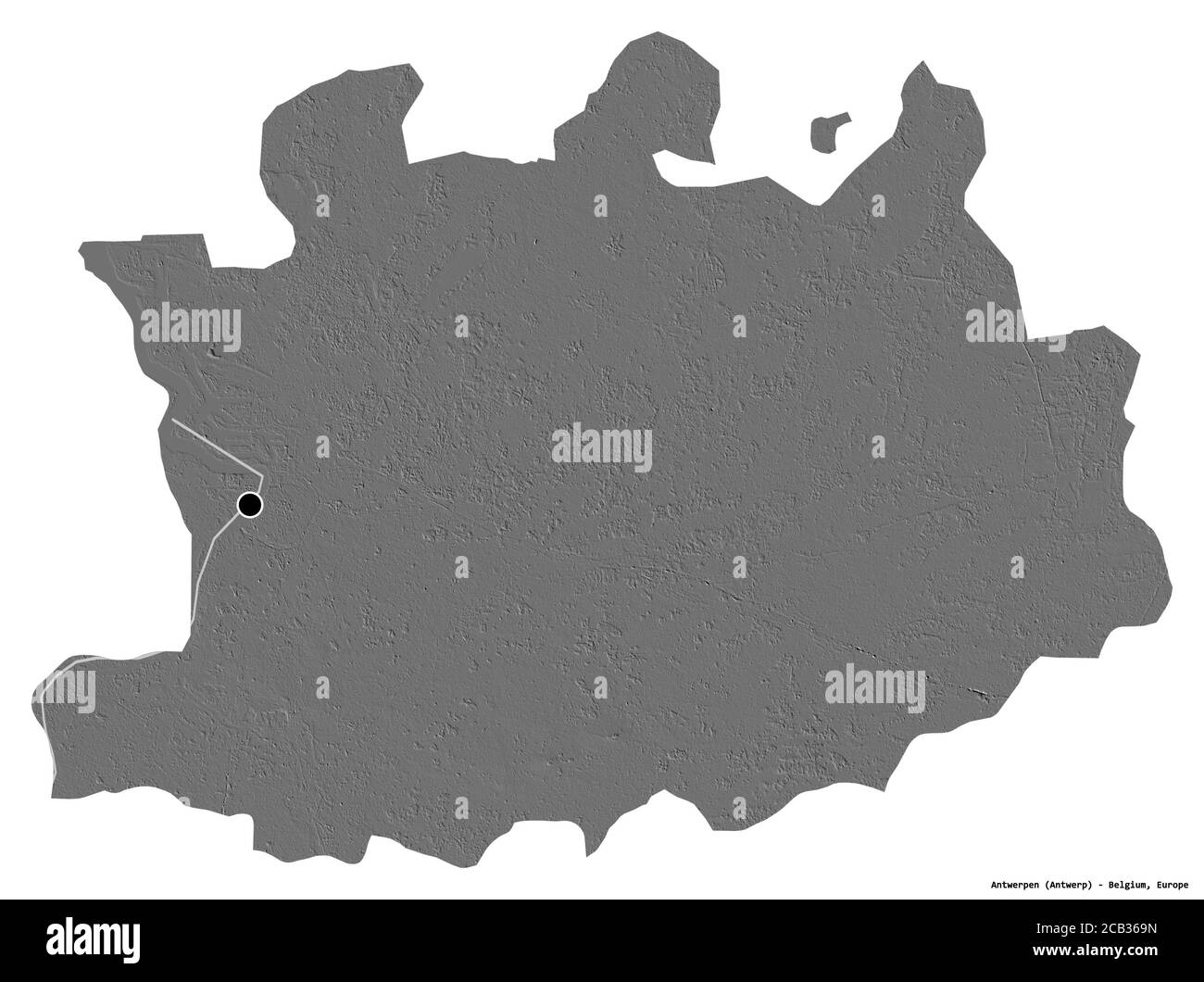 Forme d'Anvers, province de Belgique, avec sa capitale isolée sur fond ...