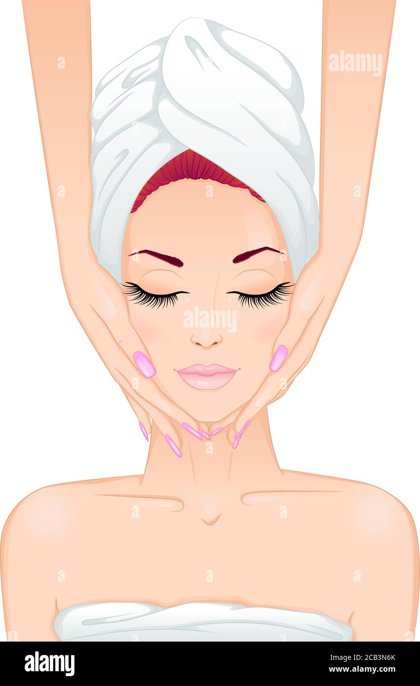 Procédures Spa Et Cosmétologie Portrait Dune Belle Fille Qui Fait Un