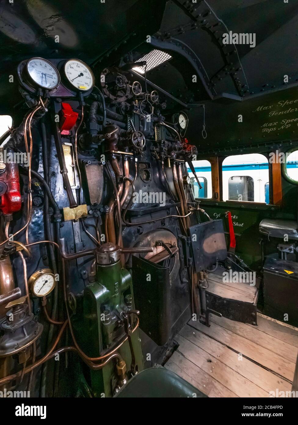 Cabine conducteur ex-LNER classe V2 moteur de locomotive à vapeur ...