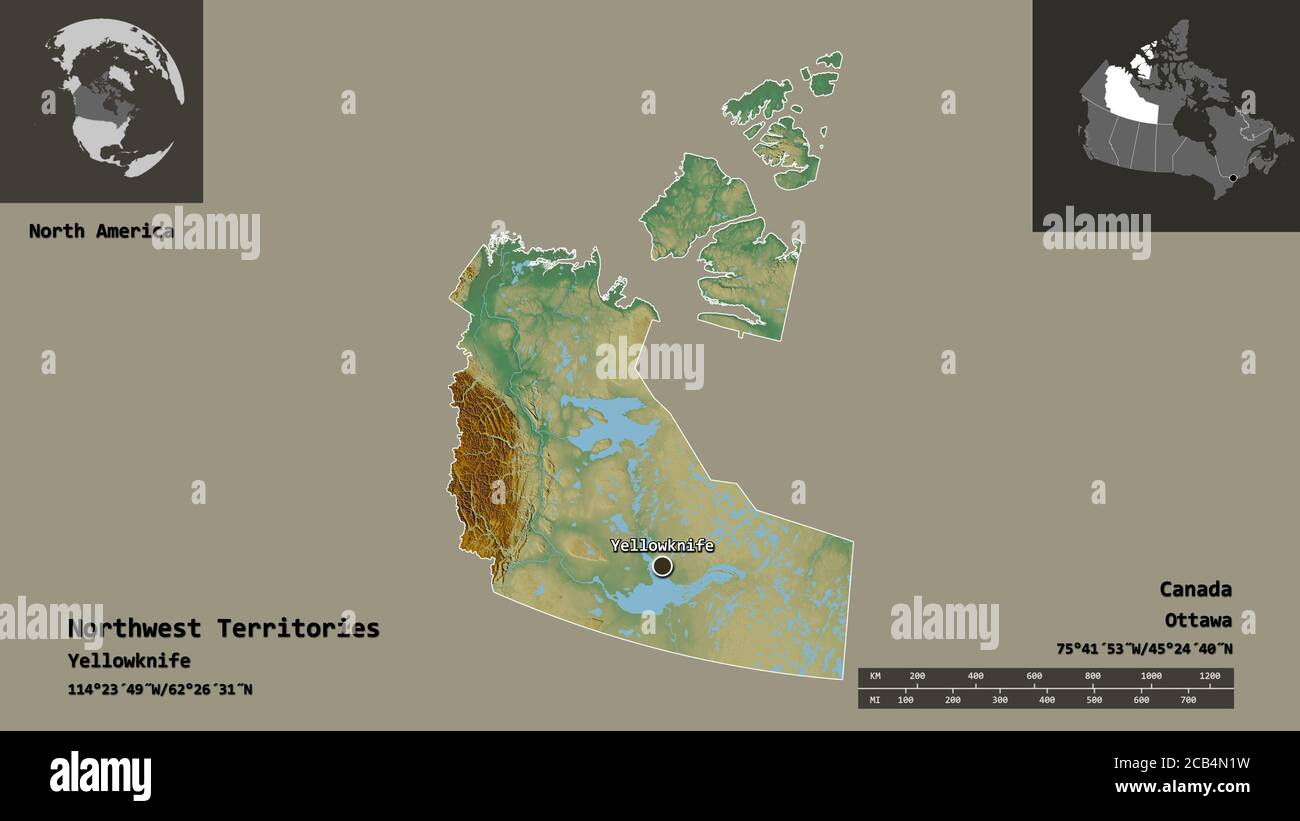 La forme des Territoires du Nord-Ouest, le territoire du Canada et sa ...