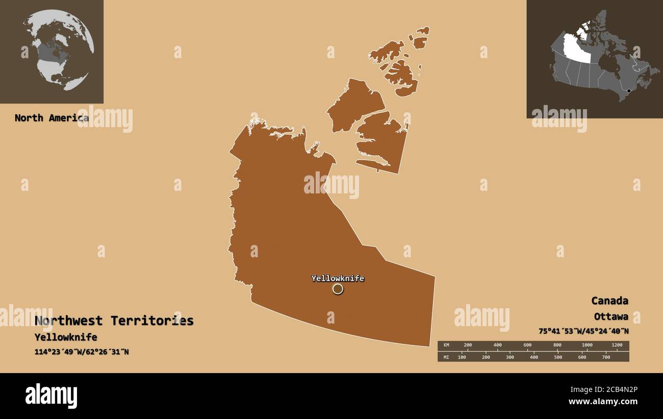 La forme des Territoires du Nord-Ouest, le territoire du Canada et sa ...