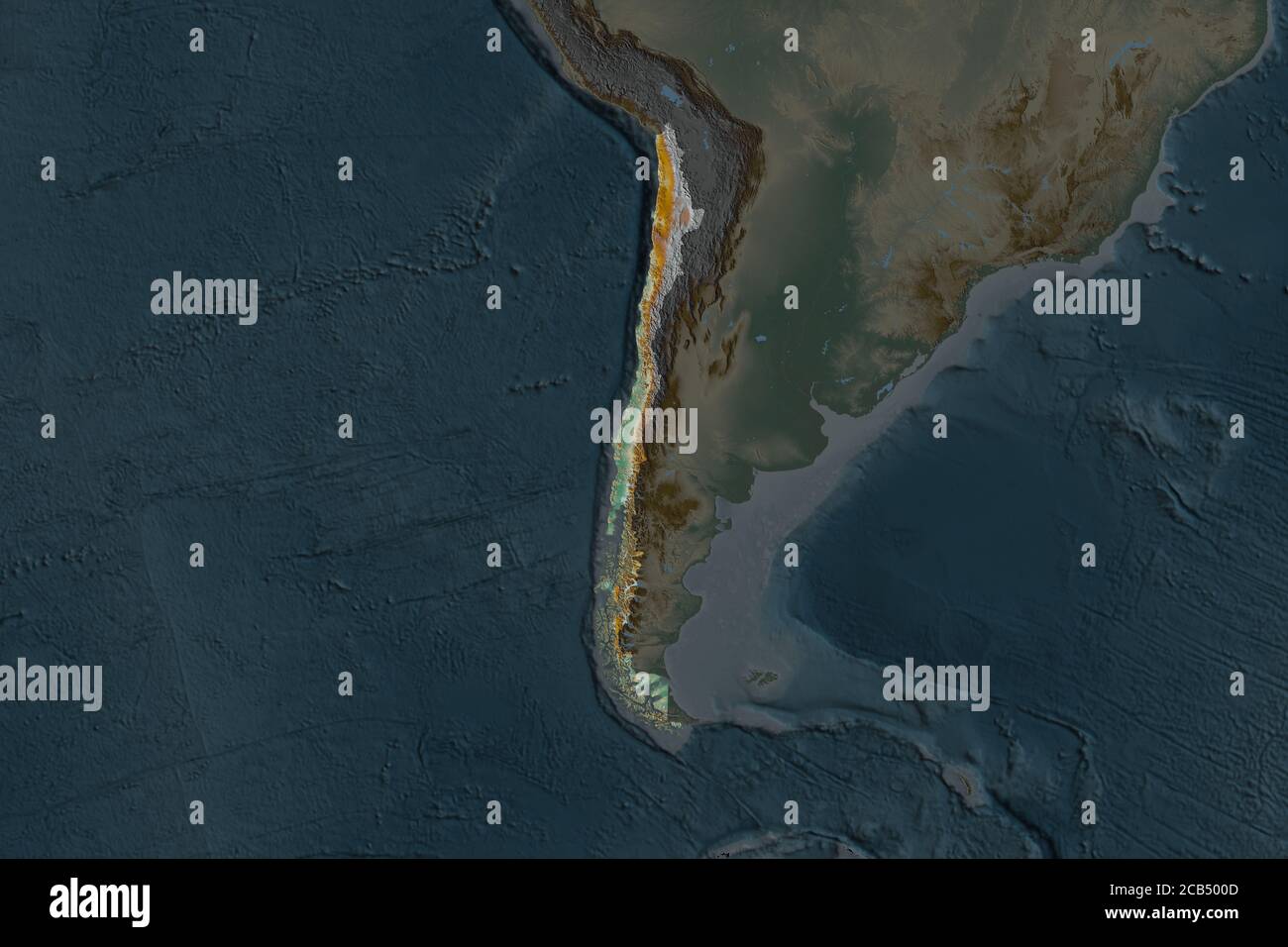 Mapa de relieve de chile Banque de photographies et d’images à haute ...