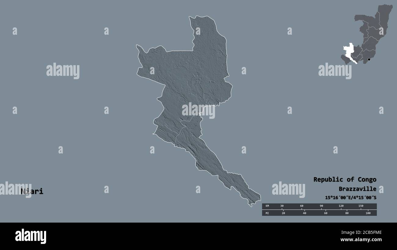 Forme de Niari, région de la République du Congo, avec sa capitale ...