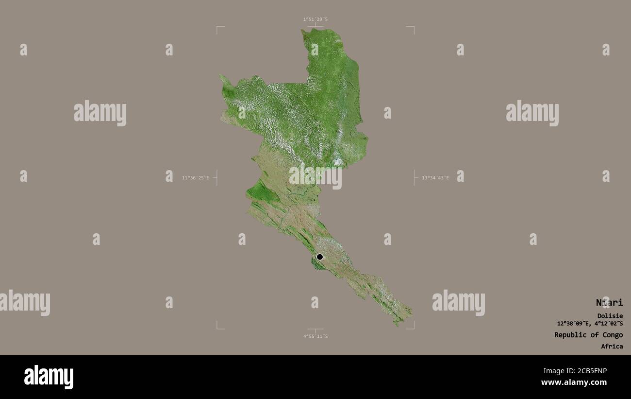 Région de Niari, région de la République du Congo, isolée sur fond ...