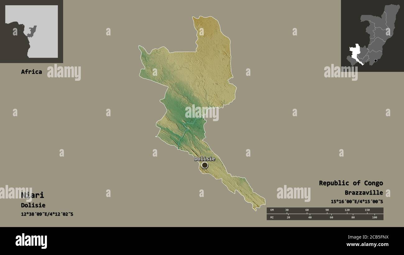 Forme de Niari, région de la République du Congo, et sa capitale ...
