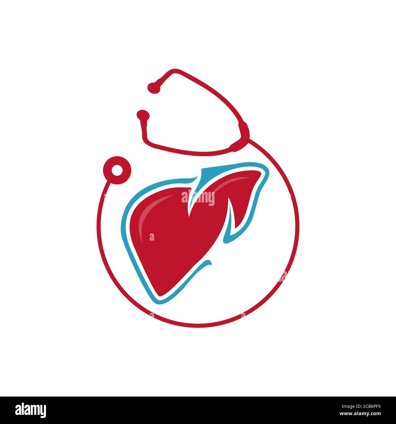 Logo de soin du foie vecteur de conception. Coeur shilhoutte avec ...