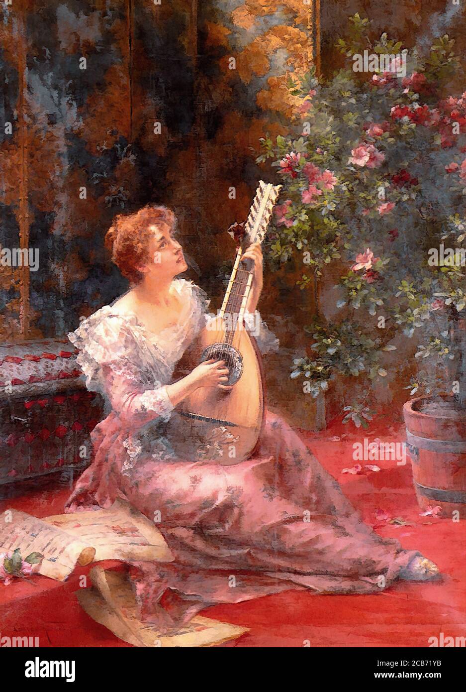 Luth peinture 19 ème siecle Banque de photographies et d’images à haute ...