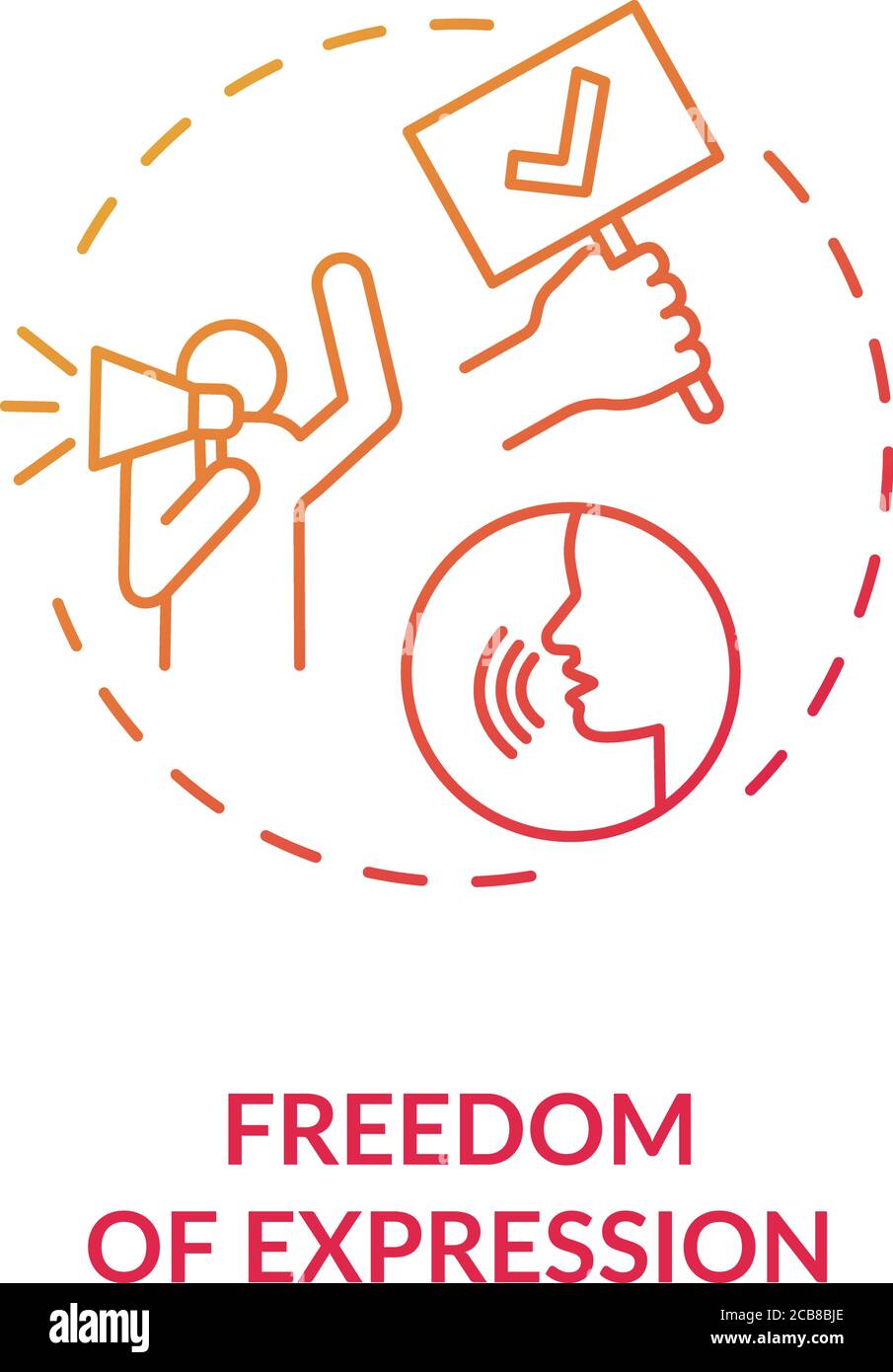 Icône de concept de liberté d'expression. Illustration fine de l'idée ...