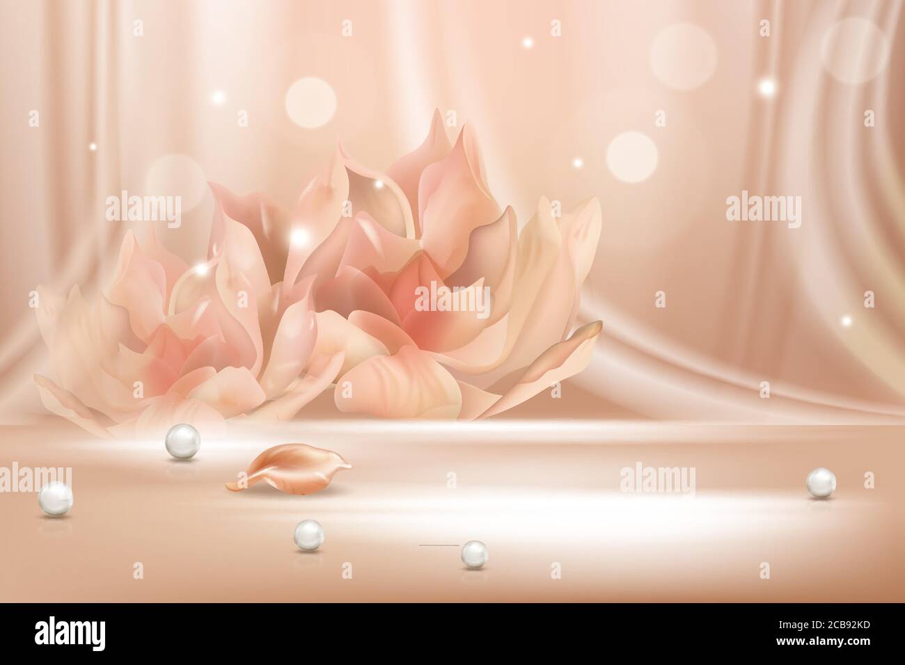 Pêche fleur dégradé doux résumé scène réaliste vecteur illustration ...