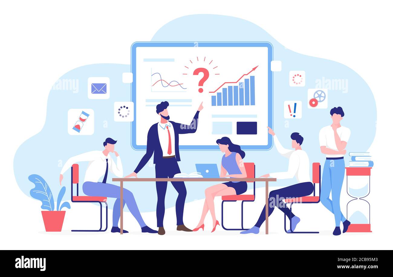 Illustration vectorielle du travail d'équipe en entreprise. L'équipe de ...