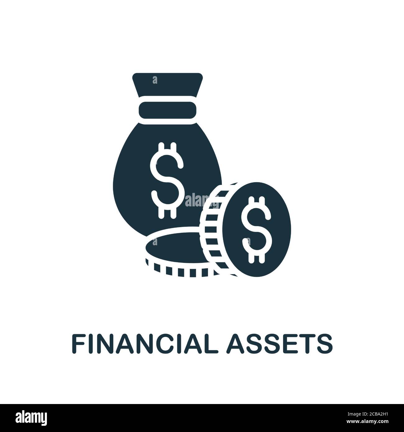 Icône actifs financiers. Un élément simple de la collecte des ...