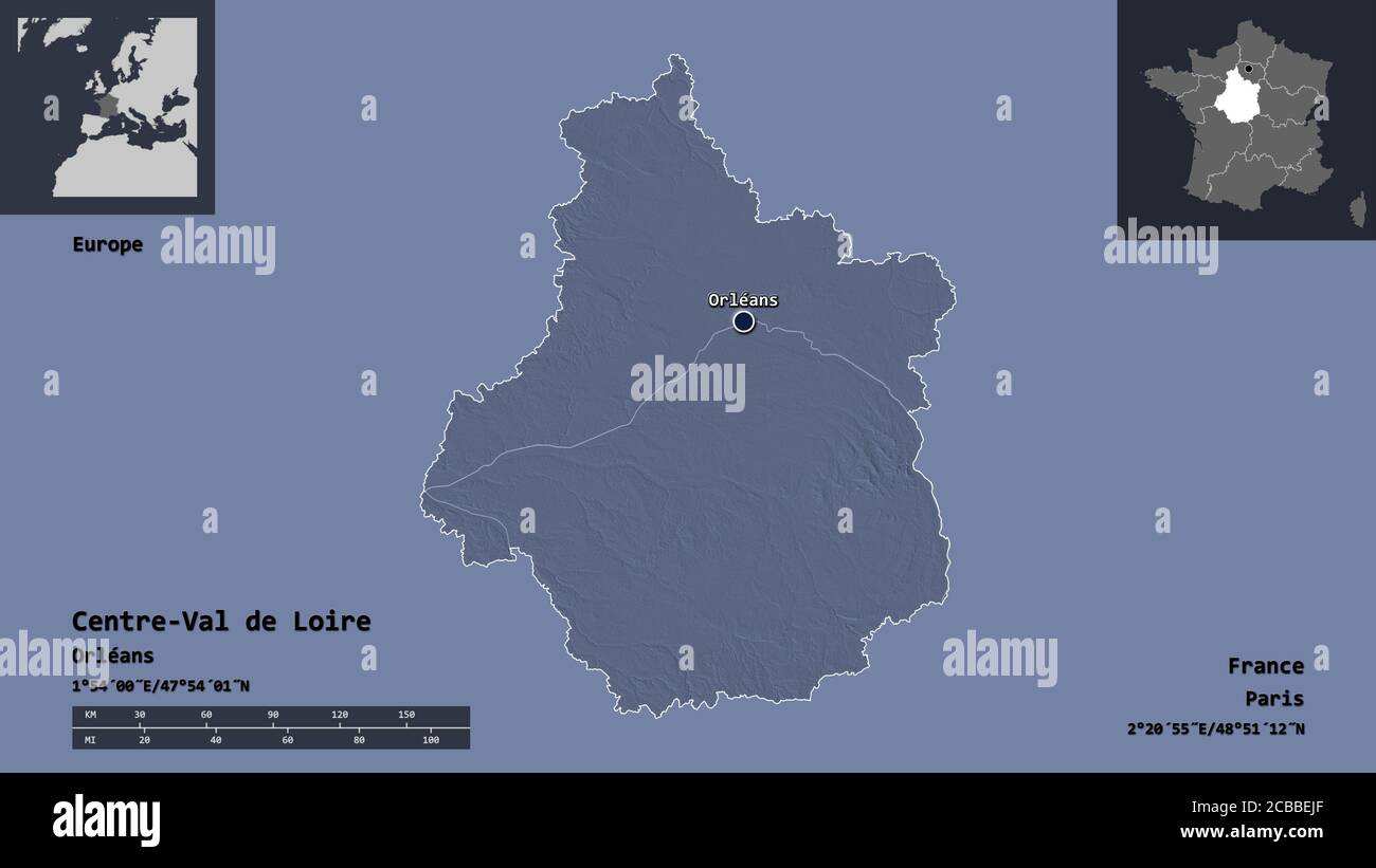 Centre val de loire country map Banque de photographies et d’images à ...