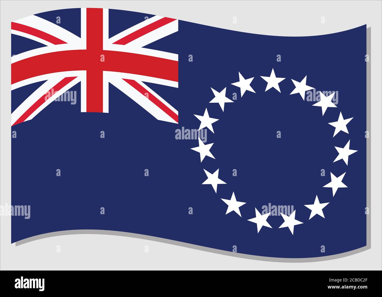 Drapeau des îles Cook graphique vectoriel. Illustration du drapeau de l ...