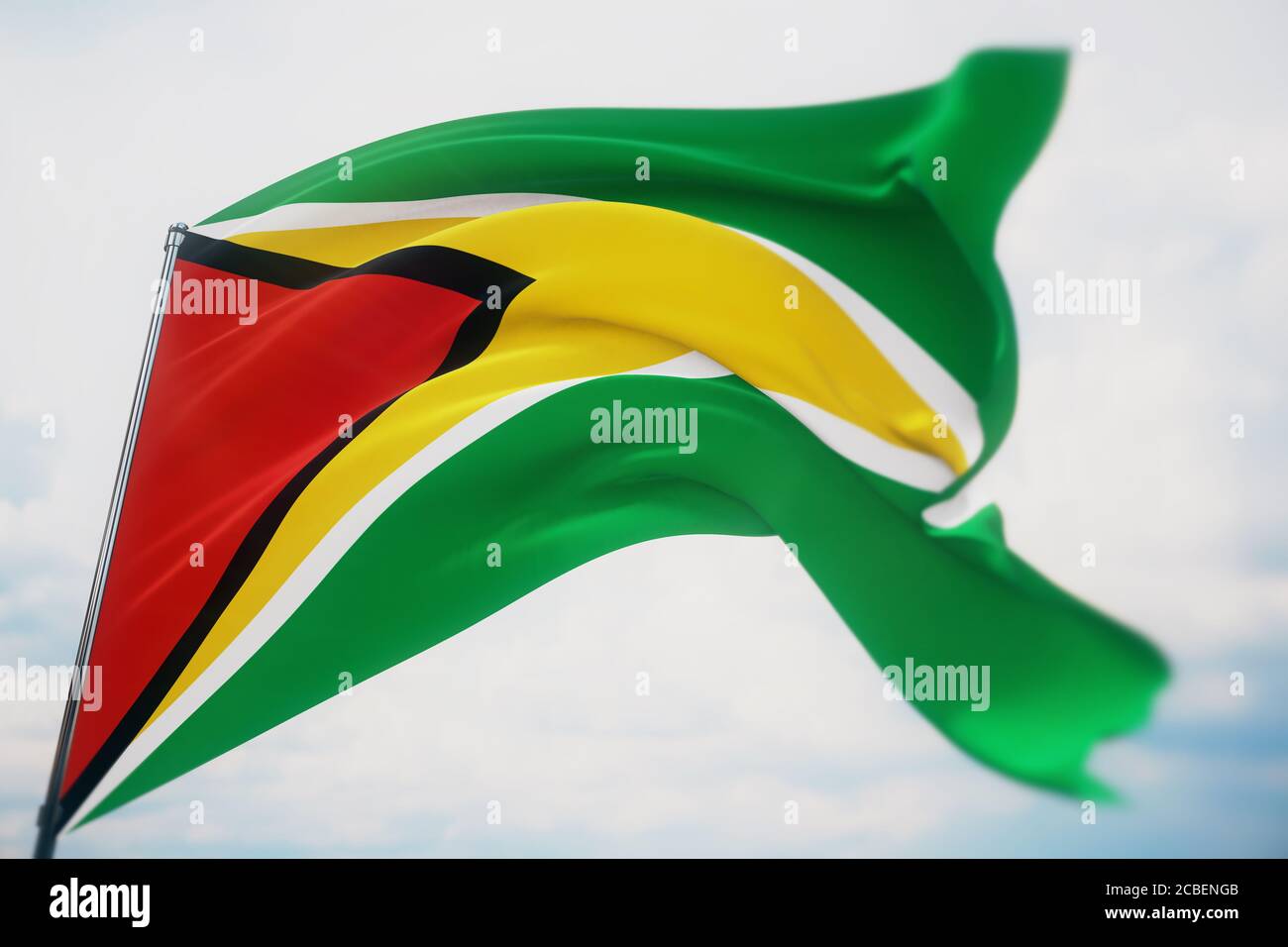 Drapeaux du monde - drapeau de la Guyane. Prise de vue avec une faible ...