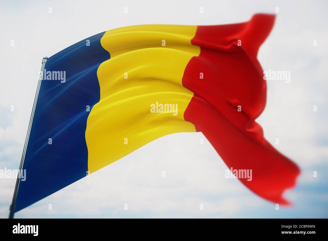 Drapeaux du monde - drapeau de la Roumanie. Prise de vue avec une ...