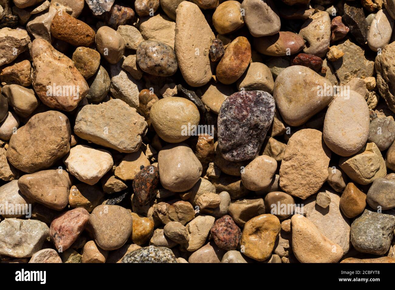 Détails de texture des galets de pierre humide ou arrière-plan des ...
