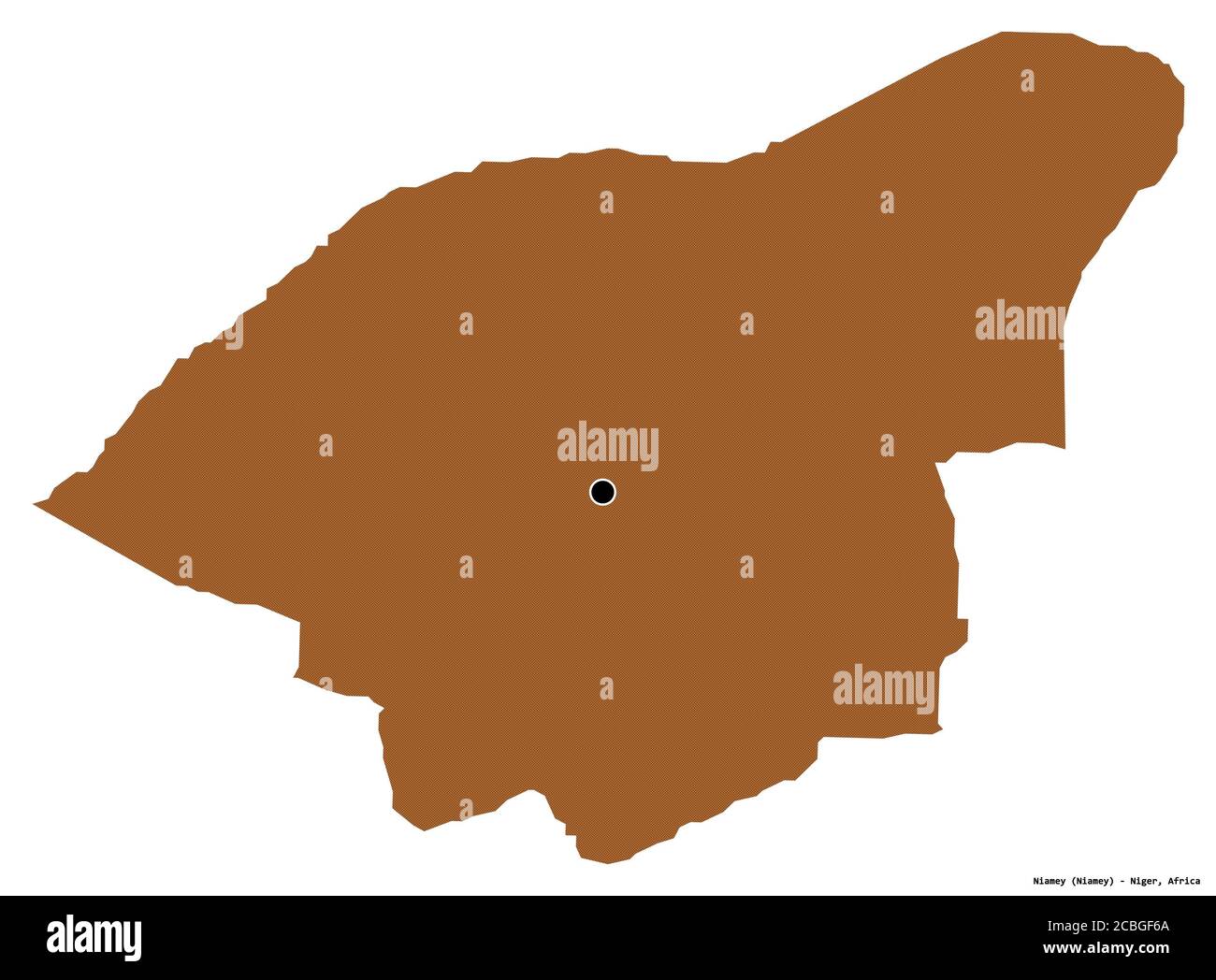 Forme de Niamey, capitale du Niger, avec sa capitale isolée sur fond ...