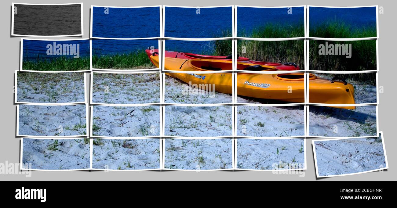 Kayaks orange et jaune Banque de photographies et d’images à haute ...