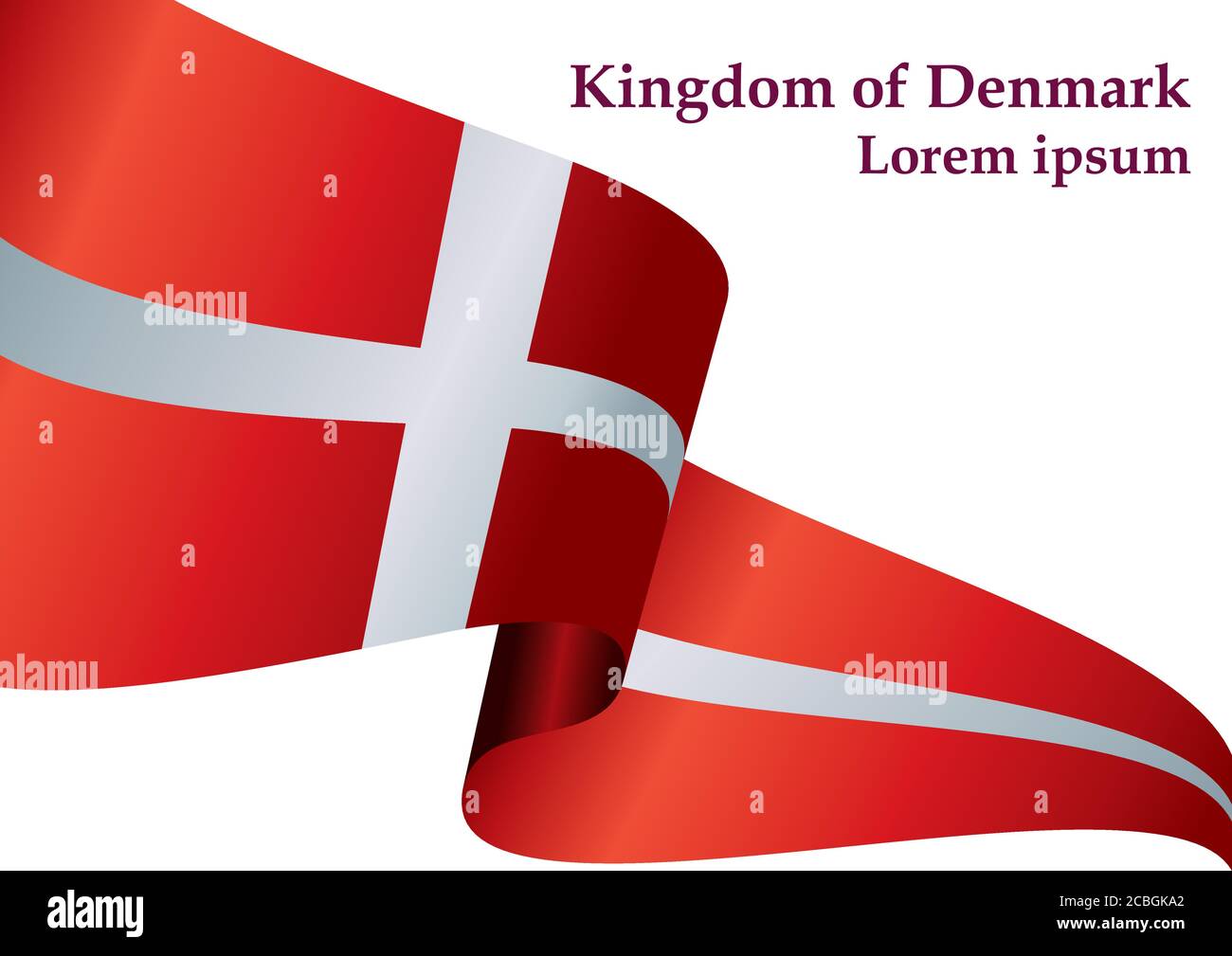 Drapeau du Danemark, Royaume de Danemark. Modèle pour la conception des ...