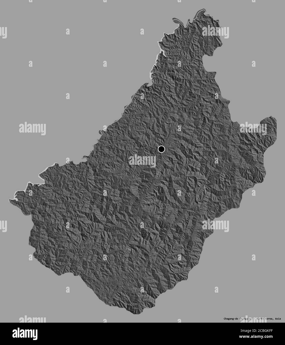 Forme de Chagang-do, province de Corée du Nord, avec sa capitale isolée ...