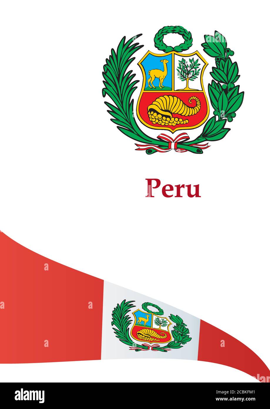 Drapeau du Pérou, République du Pérou. Modèle pour la conception de ...