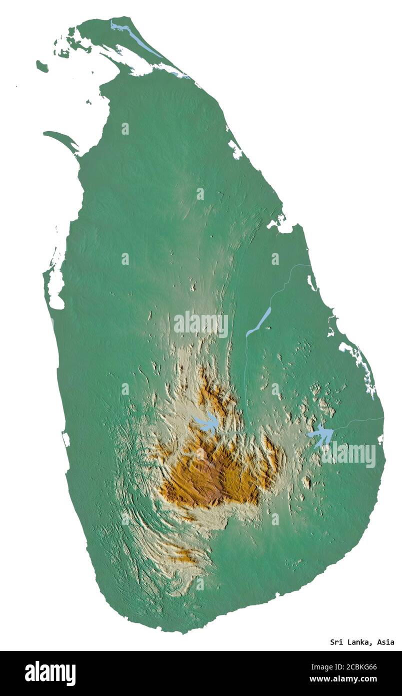 Forme du Sri Lanka avec sa capitale isolée sur fond blanc. Carte ...