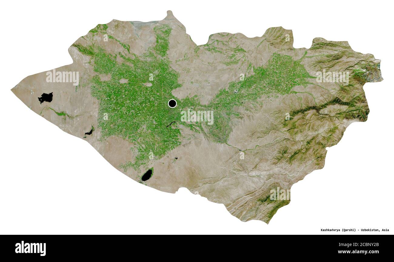 Forme de Kashkadarya, région de l'Ouzbékistan, avec sa capitale isolée ...