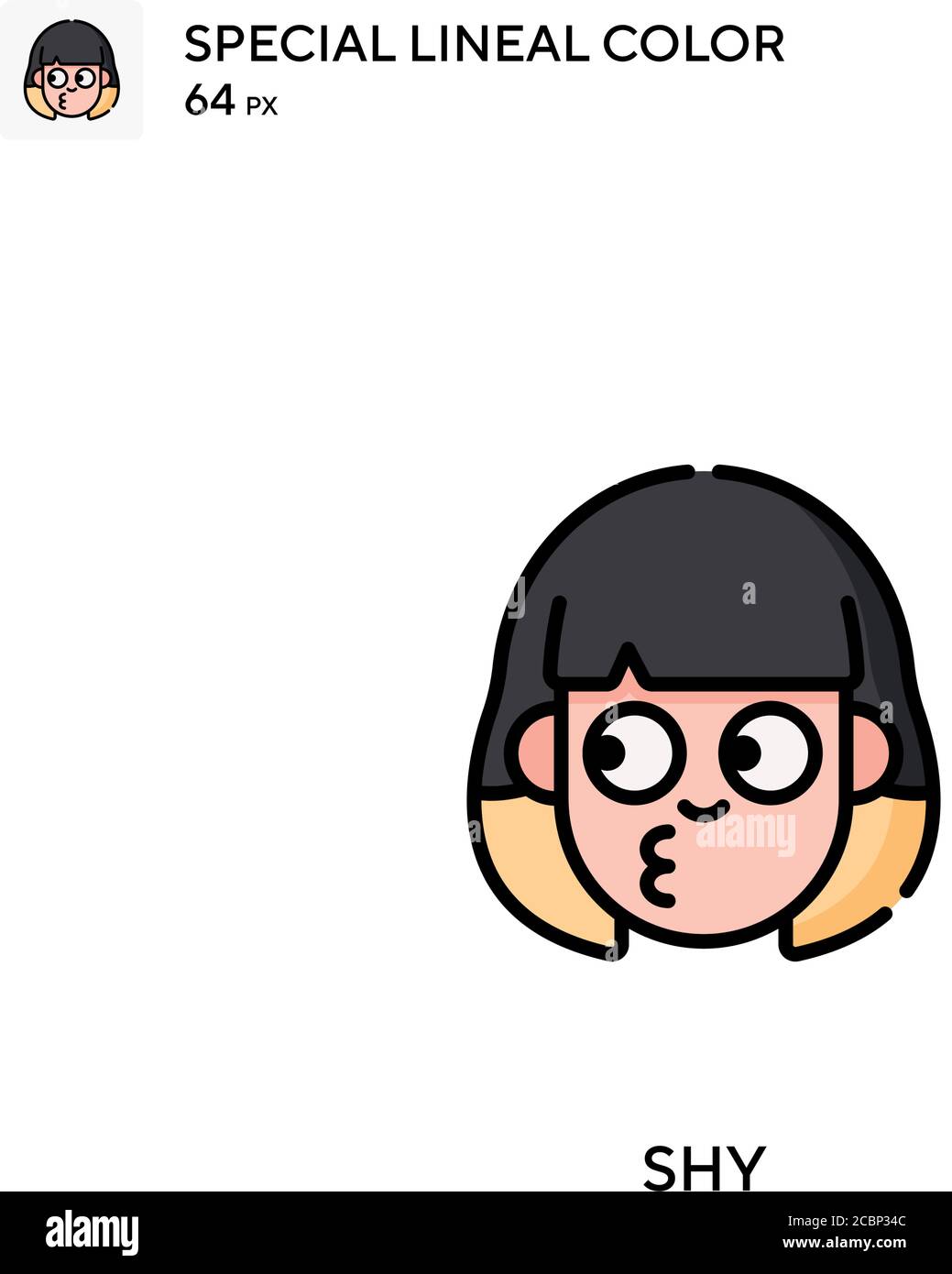 Shy icône de vecteur de couleur spécial. Timides icônes pour votre ...