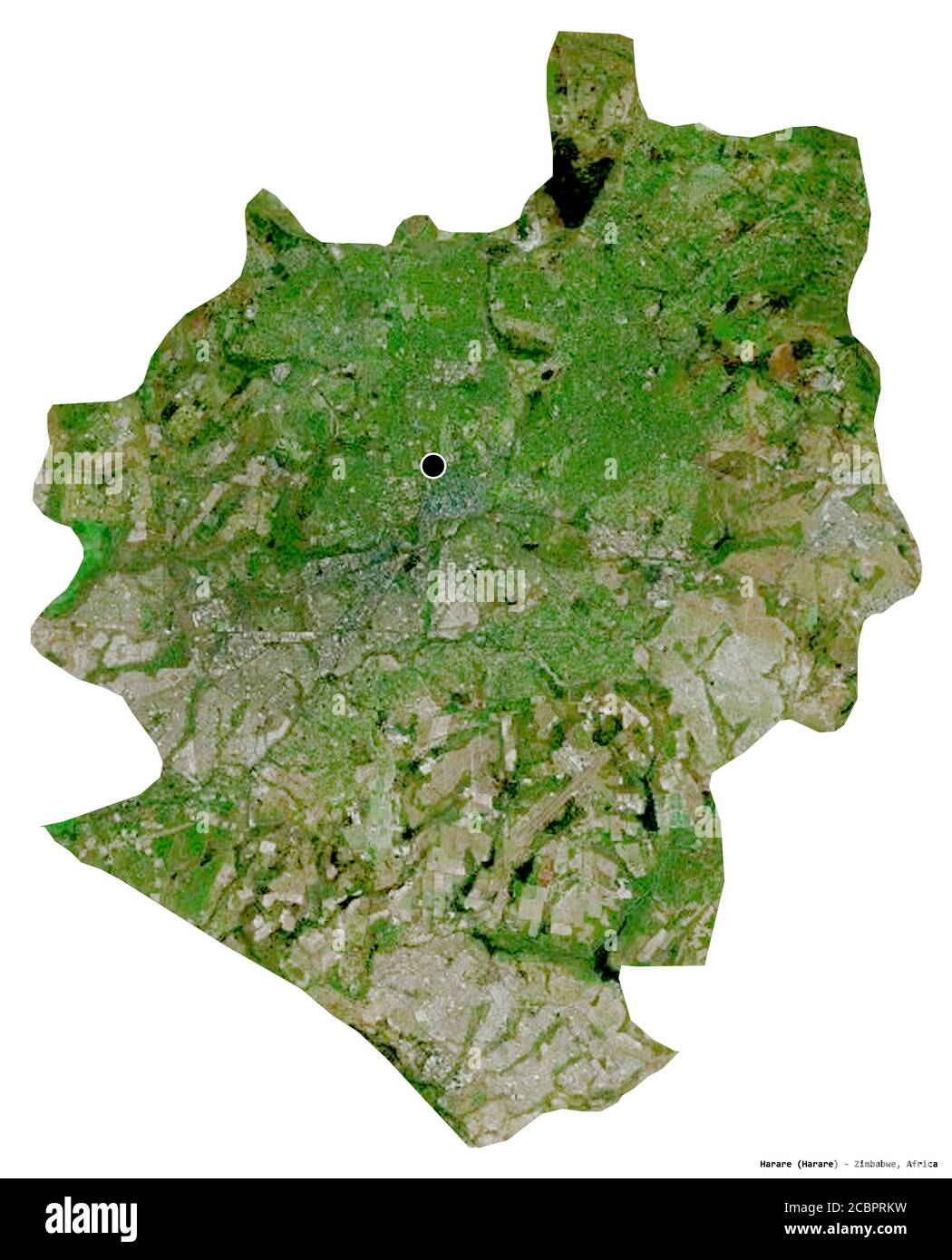 Forme de Harare, ville du Zimbabwe, avec sa capitale isolée sur fond ...