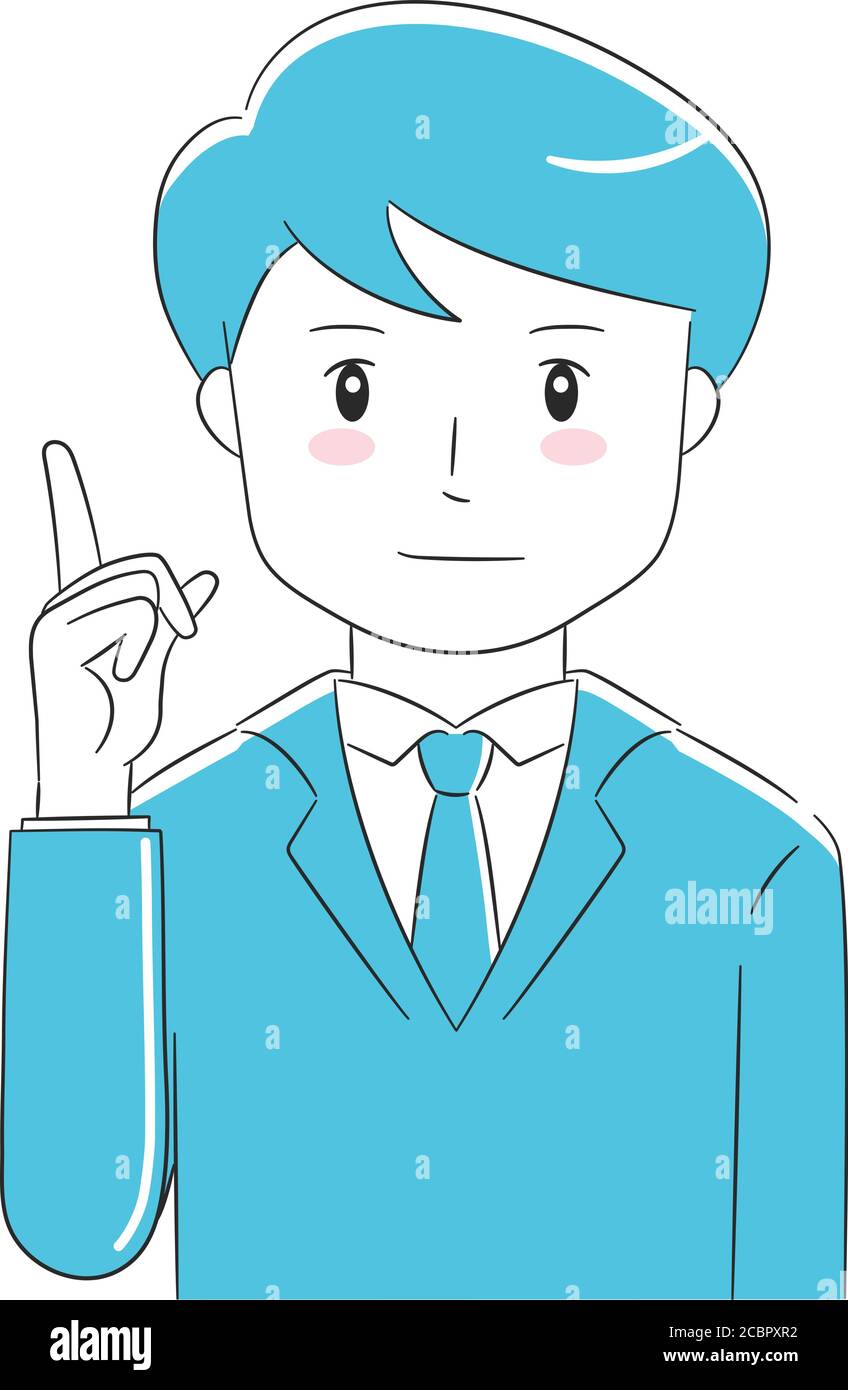 L'homme portant le costume a eu une idée géniale. Isolé sur fond blanc ...