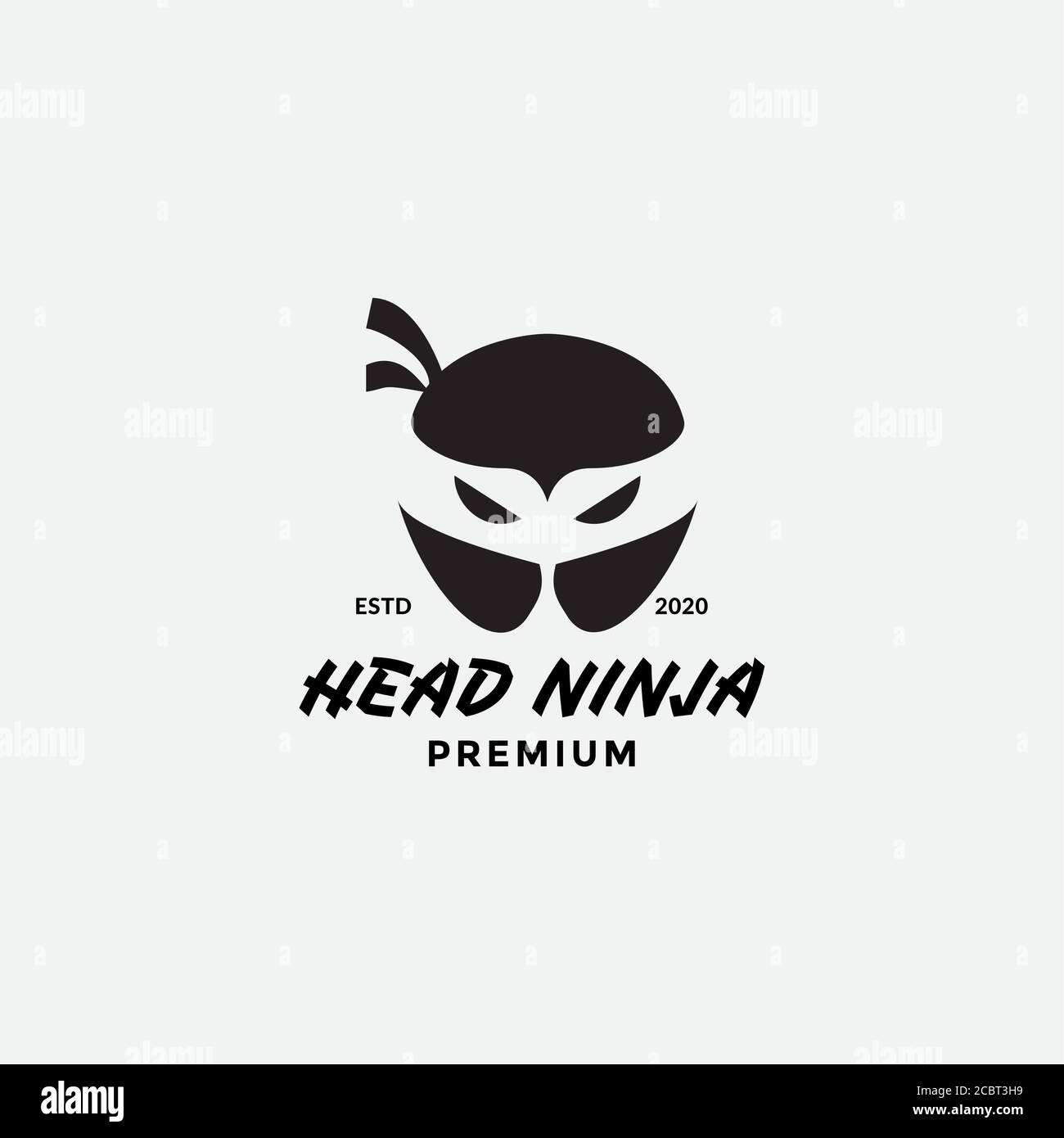 TÊTE DE NINJA MOTIF SIMPLE SILHOUETTE LOGO Image Vectorielle Stock - Alamy