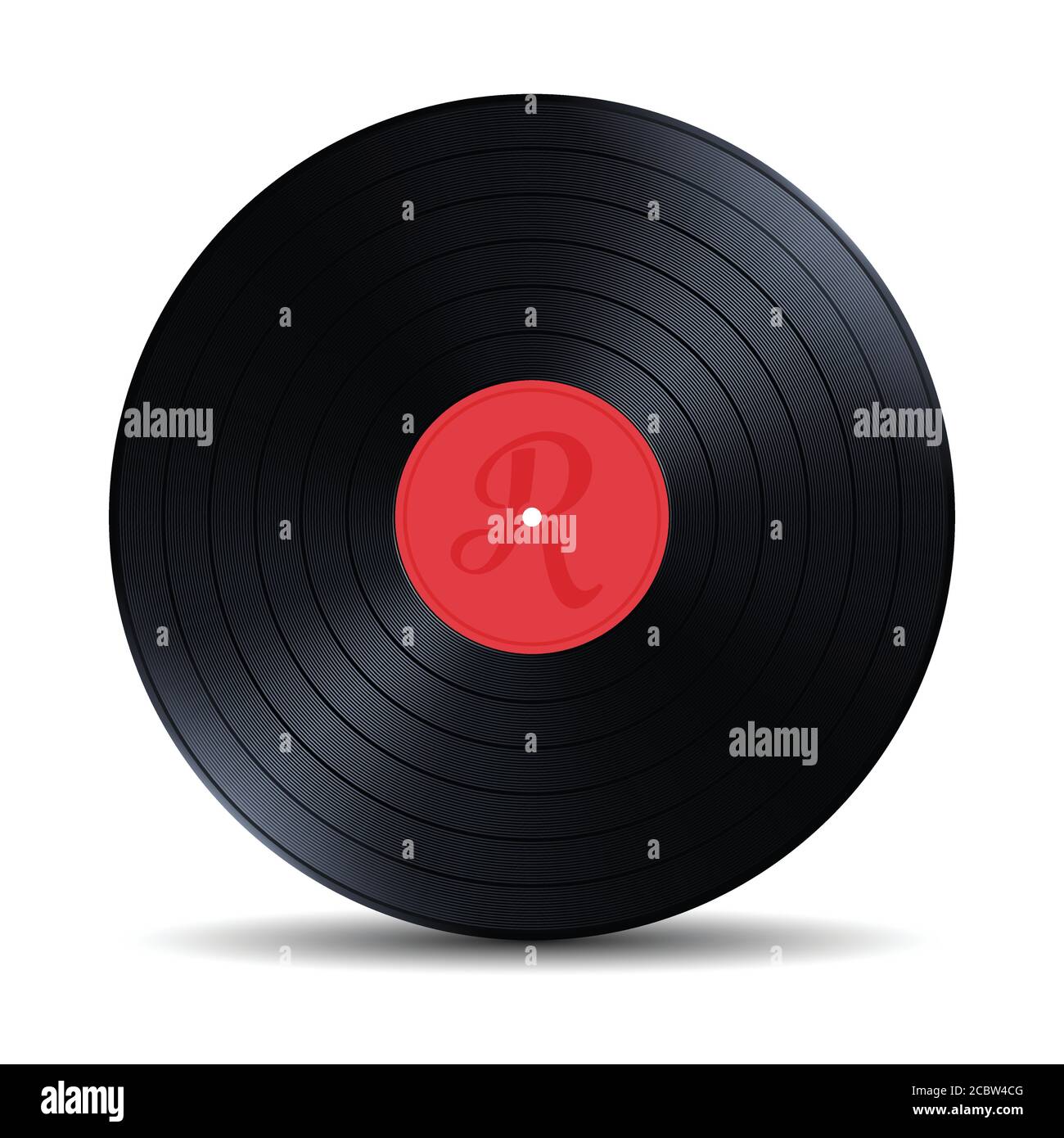 Ancienne, rétro rouge vinyle record, LP, illustration vectorielle isolée sur fond blanc Image ...