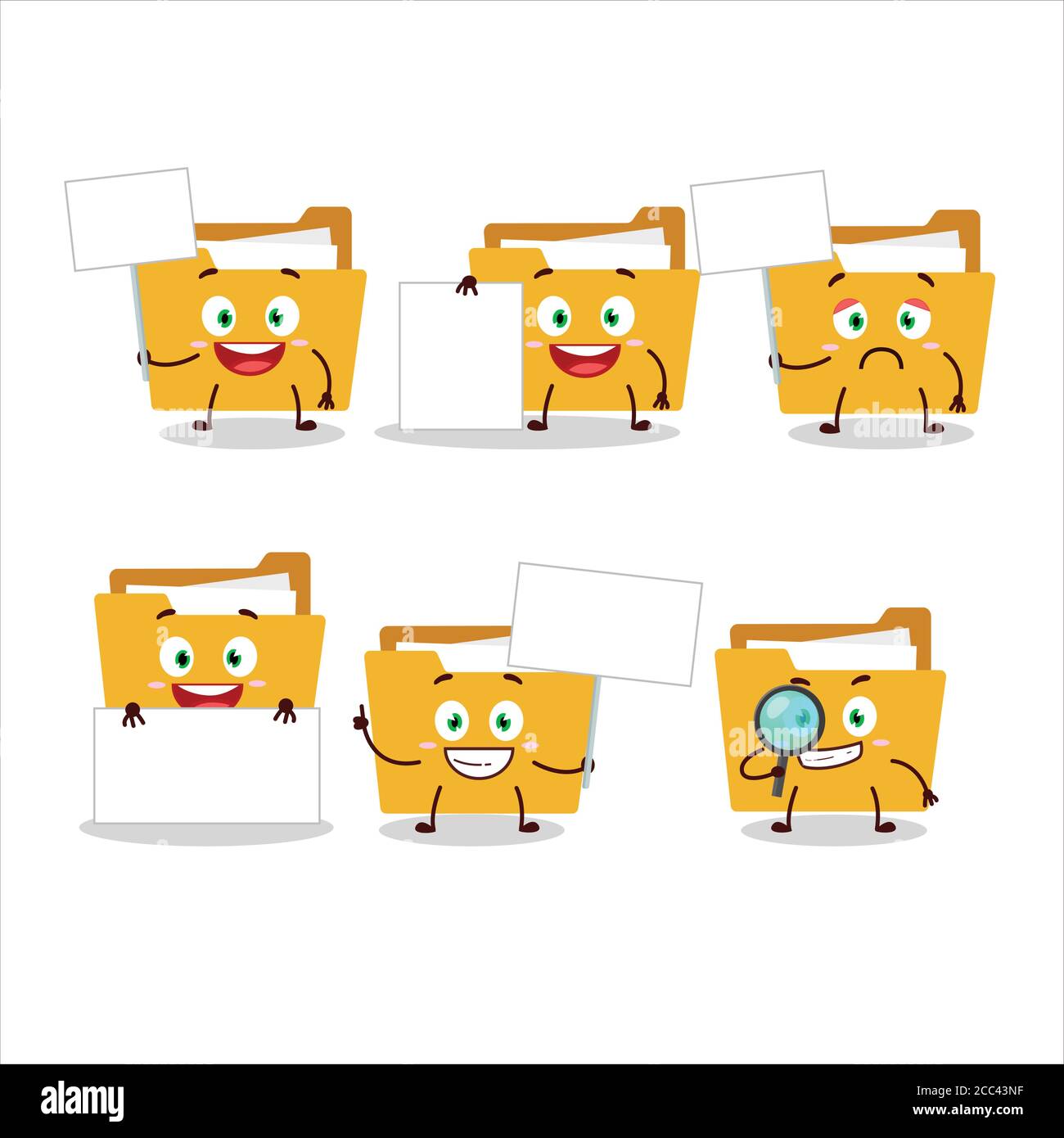 Dossier de fichiers un personnage de dessin animé apporte un tableau d ...