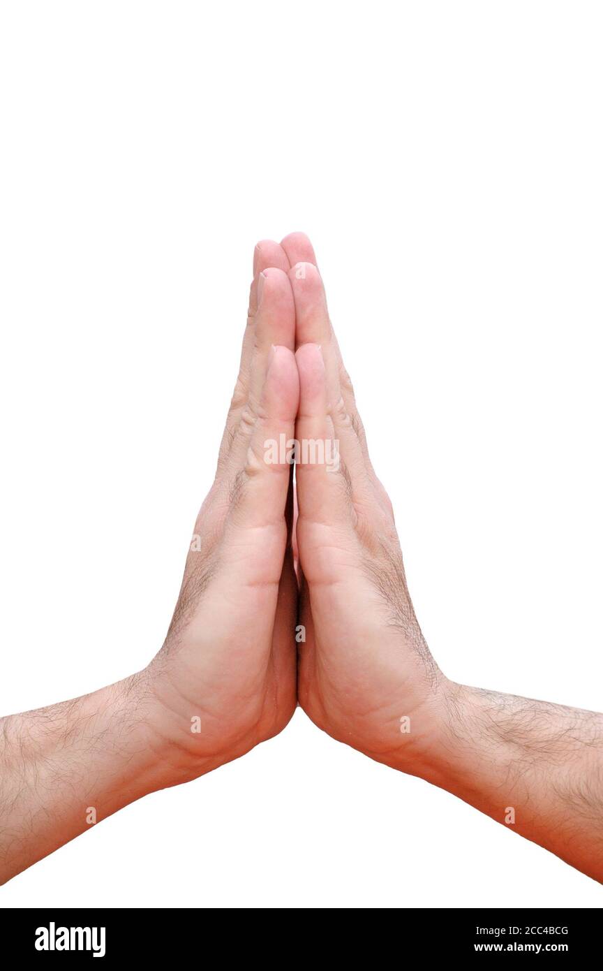 Praying hands statue Banque d'images détourées - Alamy