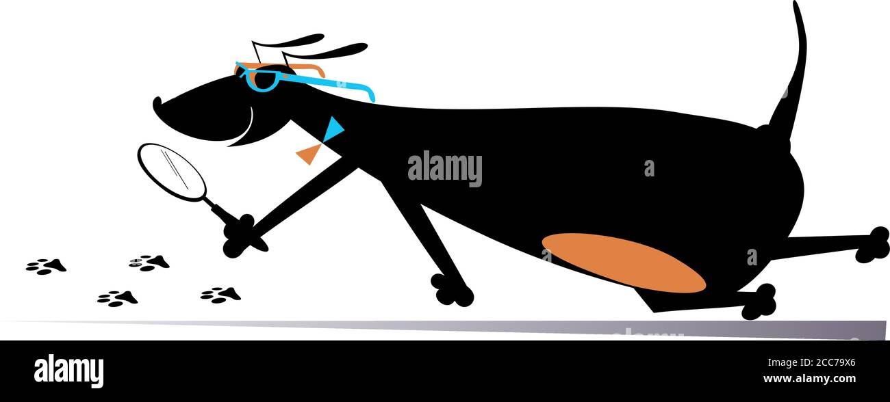 Dessin animé chien une illustration détective. Le détective de ...