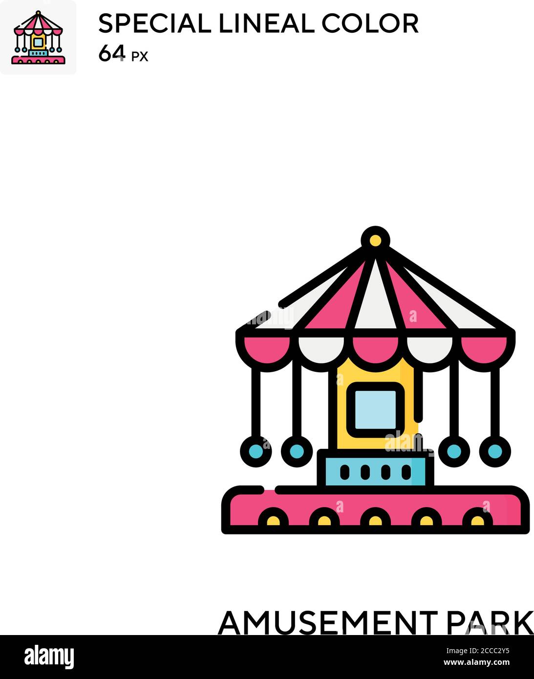 Parc d'attractions icône de couleur spéciale. Modèle de conception de ...